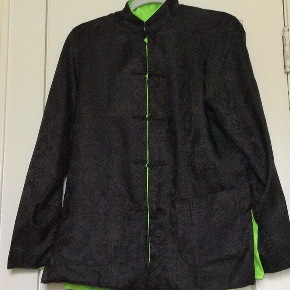 Jackets & Coats | Silk Mandarin Reversible Light Jacket | Poshmark